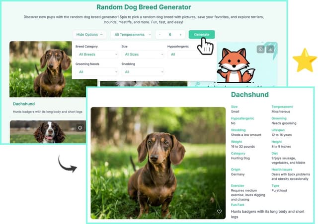 Random Dog Breed Generator - Unique dog breed world