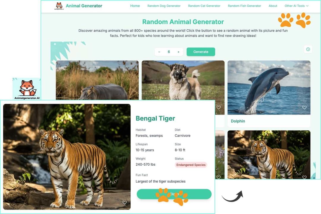 Random Animal Generator - Discover your perfect animal!