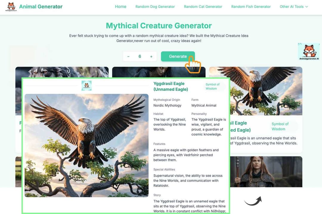 Mythical Creature Generator - Unique mythical creature world