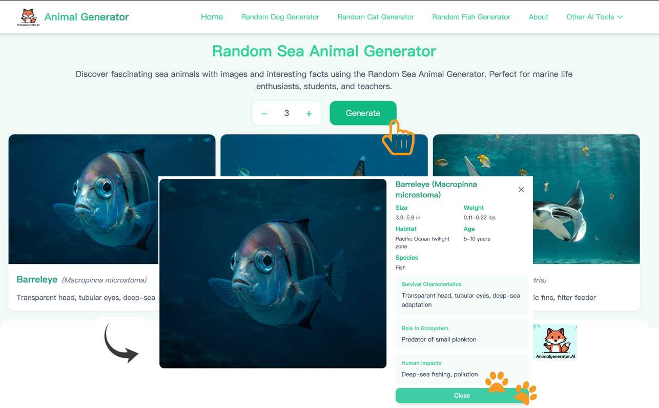 Random Sea Animals Generator – Fun Way to Learn About Ocean Creatures