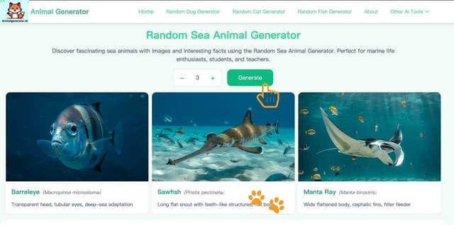Random Sea Animals Generator – Fun Way to Learn About Ocean Creatures