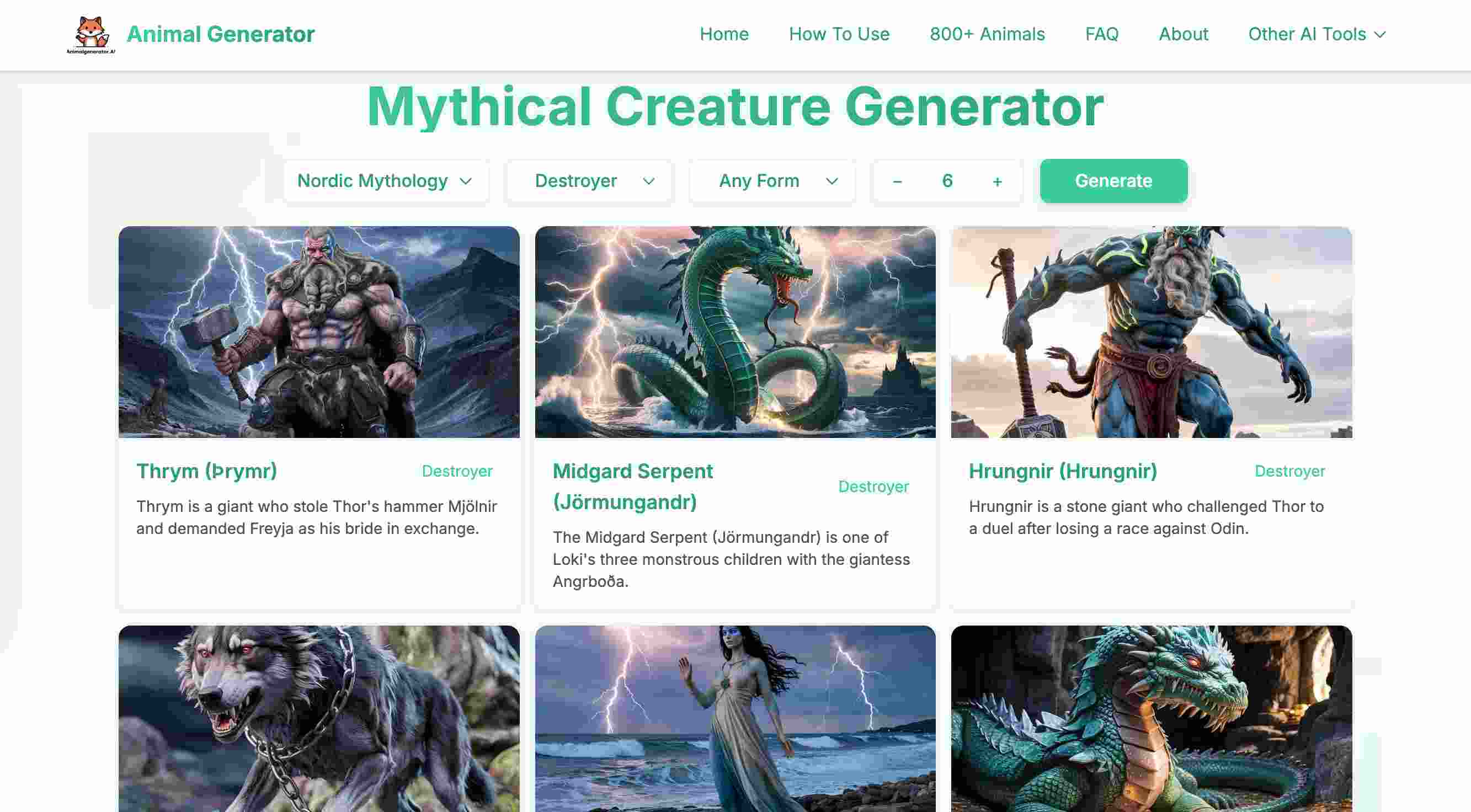 Mythical Creature Generator - Unique mythical creature world