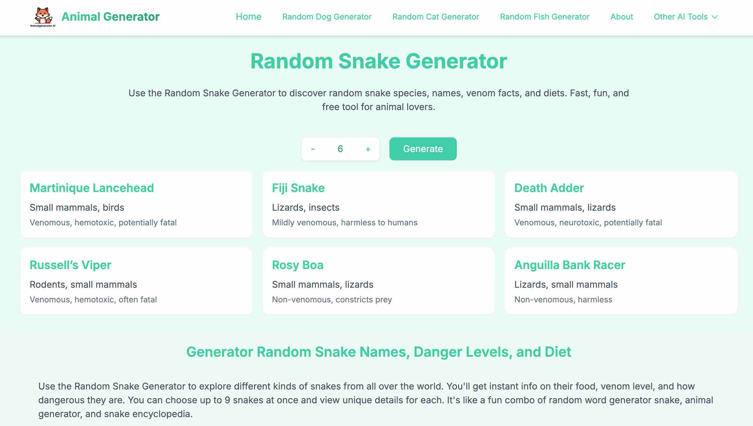 Random Snake Generator – Discover Snake Species names